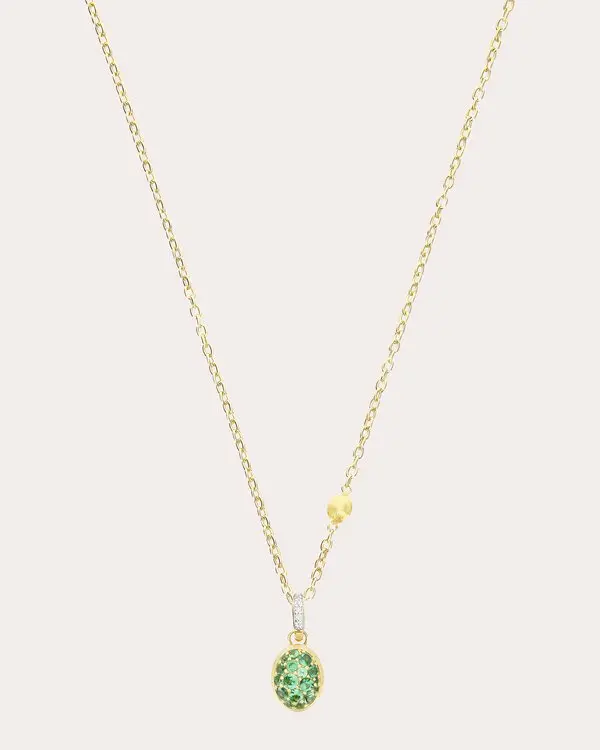 NANIS ITALIAN JEWELS Tsavorite Pavé Small Lattementa Boules Charm In 18k Yellow Gold