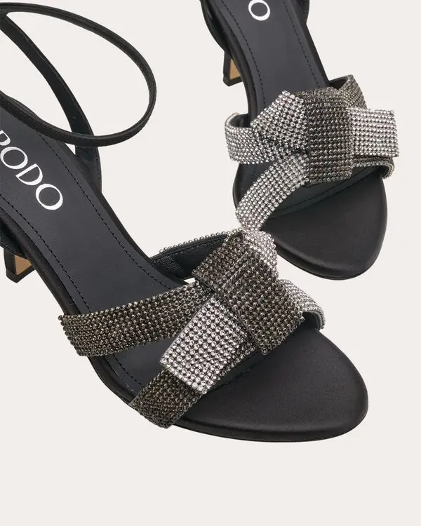 Rodo Marlena 80 Crystal Satin Knotted Sandal
