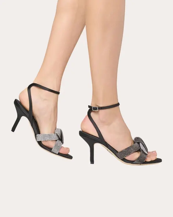 Rodo Marlena 80 Crystal Satin Knotted Sandal