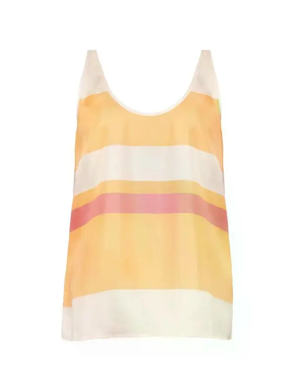 ERES Sorbets Striped Silk Sleeveless Top