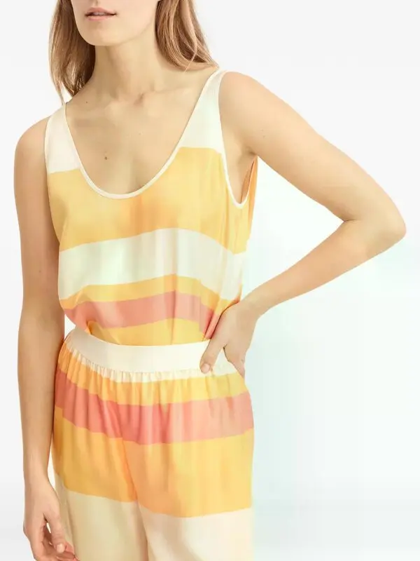 ERES Sorbets Striped Silk Sleeveless Top