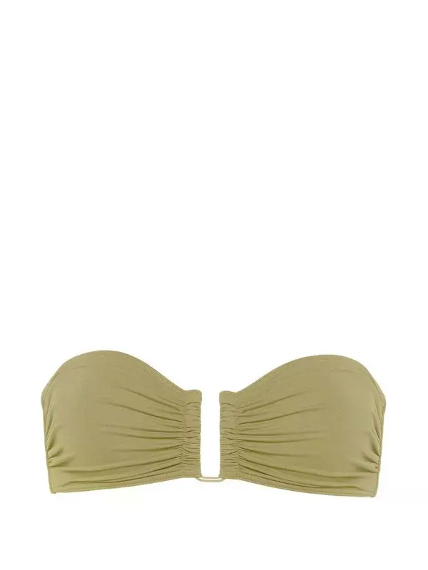 ERES Bandeau Ruched Bikini Top With Metal Detail - Green