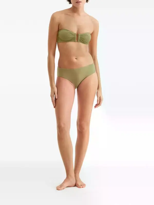 ERES Bandeau Ruched Bikini Top With Metal Detail - Green