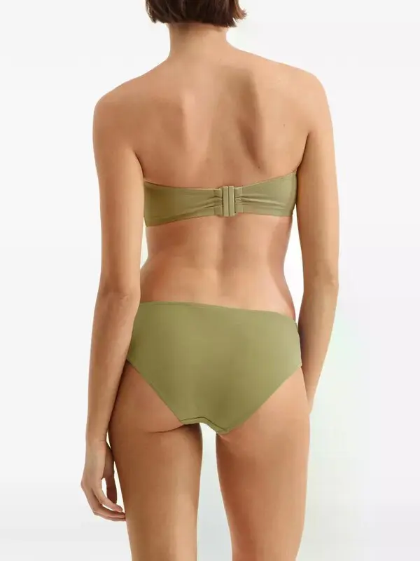 ERES Bandeau Ruched Bikini Top With Metal Detail - Green