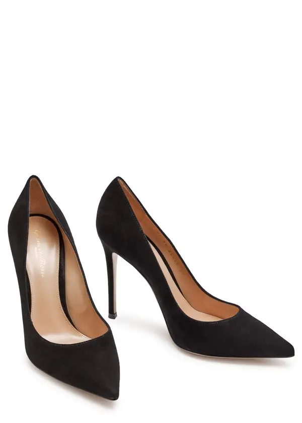 GIANVITO ROSSI Suede Pointed Toe Pumps