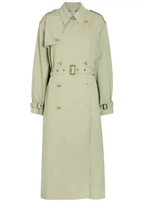 Ronny Kobo Cotton-blend Poplin Trench Coat - Light Green