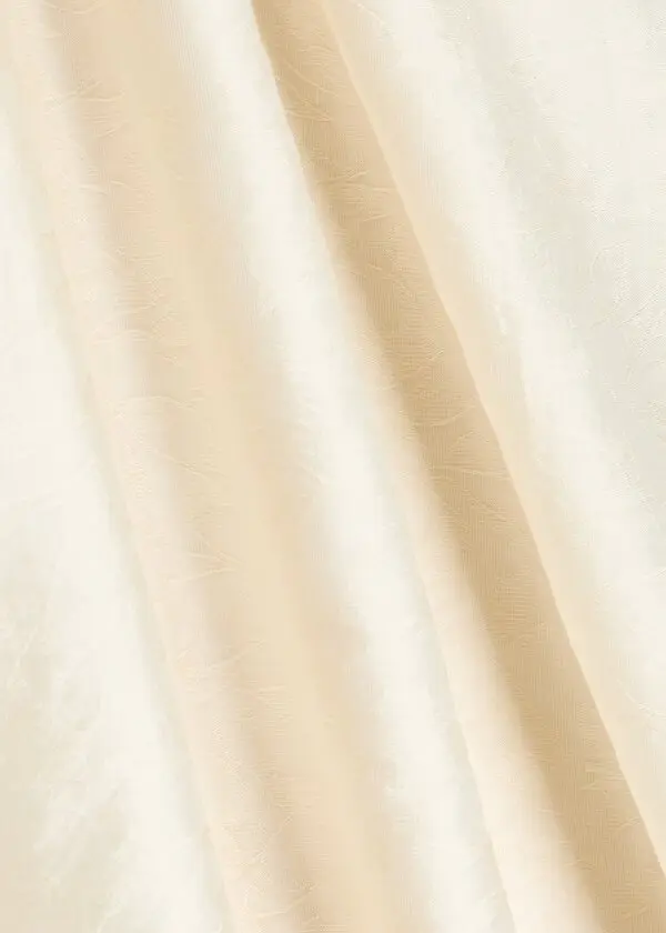 SOLAQUA Antonella Embroidered Draped Maxi Dress - Ivory