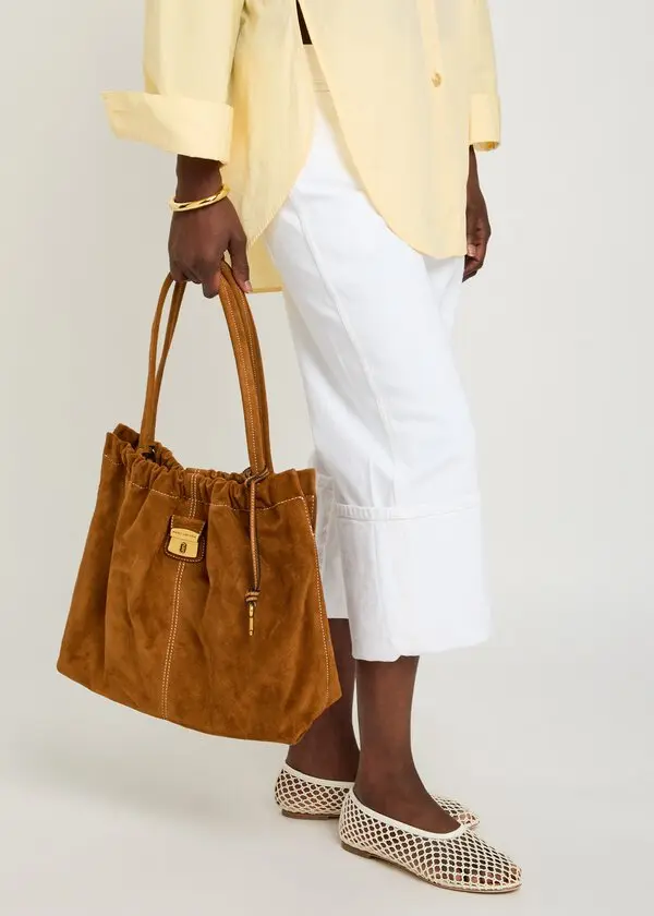 Marc Jacobs Suede Tote Bag With Chain Detail