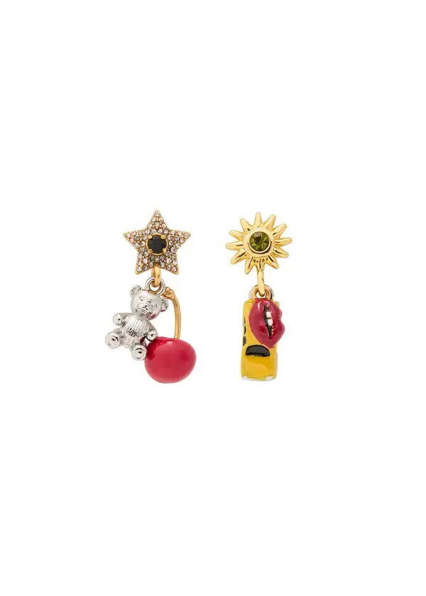 Marc Jacobs Plated Brass Drop Earrings With Charm Embellishments - Silver