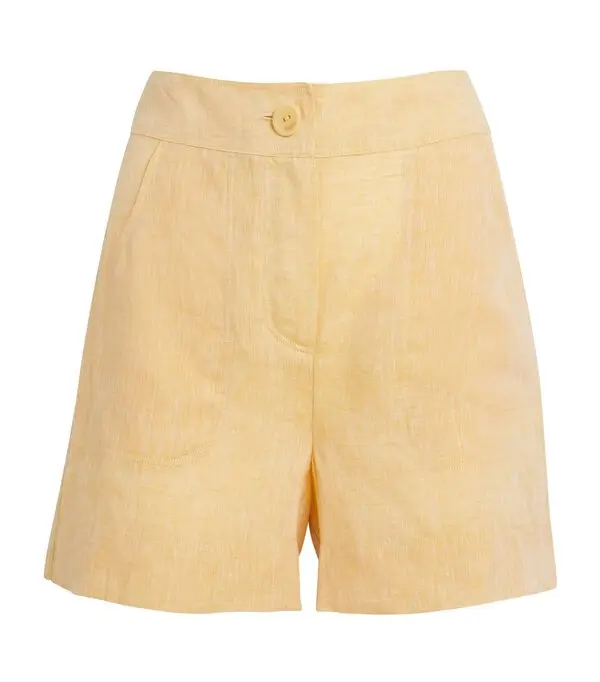 ERES Linen Enjouee Tailored Shorts - Yellow