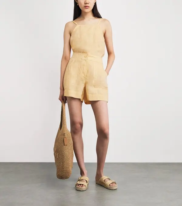 ERES Linen Enjouee Tailored Shorts - Yellow