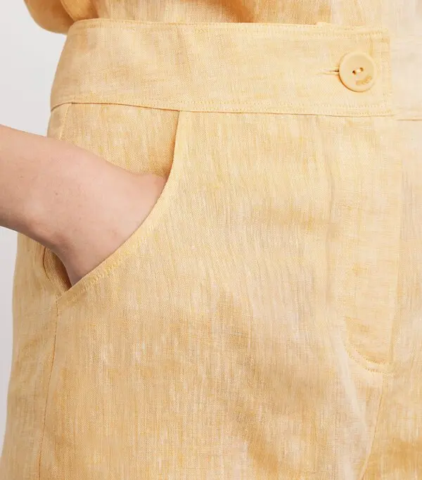 ERES Linen Enjouee Tailored Shorts - Yellow