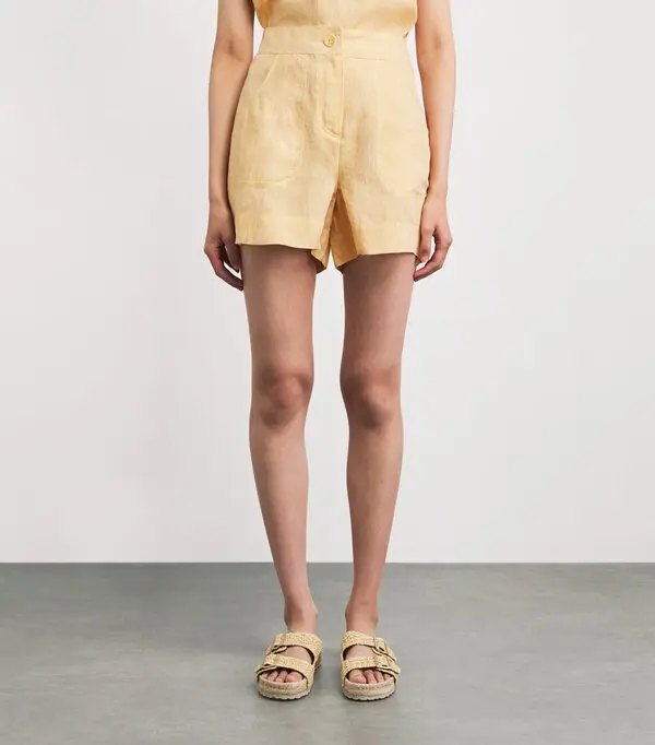 ERES Linen Enjouee Tailored Shorts - Yellow