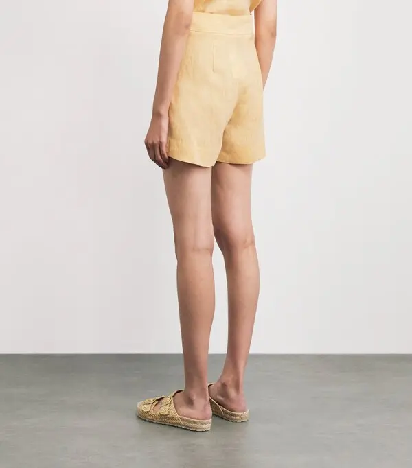 ERES Linen Enjouee Tailored Shorts - Yellow