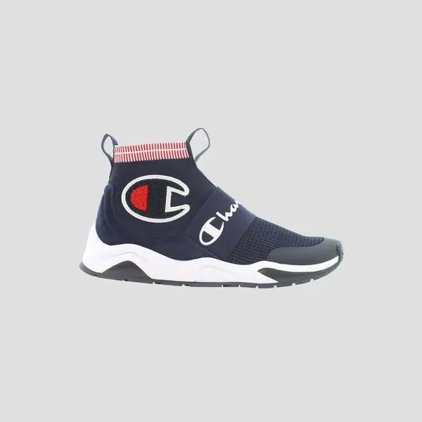Champion Rally Pro High-top Sneakers With Sock-style Ankle - Black