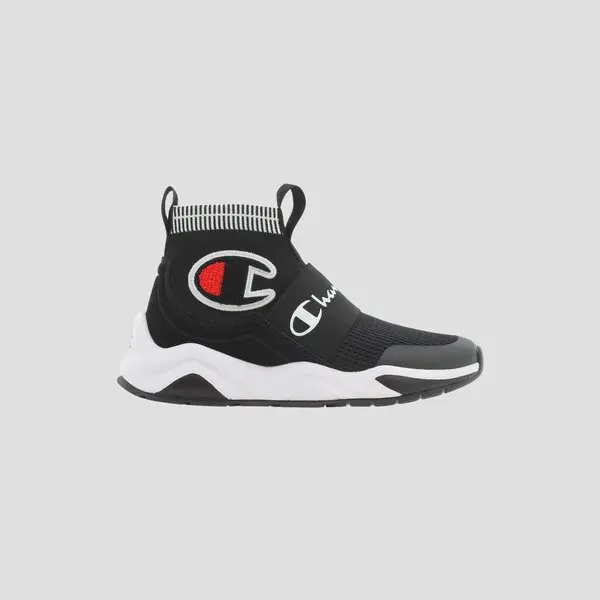 Champion Rally Pro High-top Sneakers With Sock-style Ankle - Black