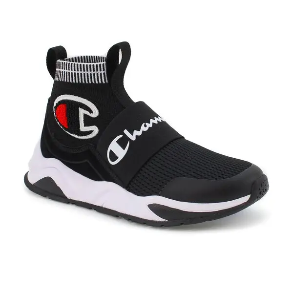Champion Rally Pro High-top Sneakers With Sock-style Ankle - Black