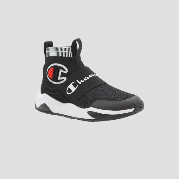 Champion Rally Pro High-top Sneakers With Sock-style Ankle - Black