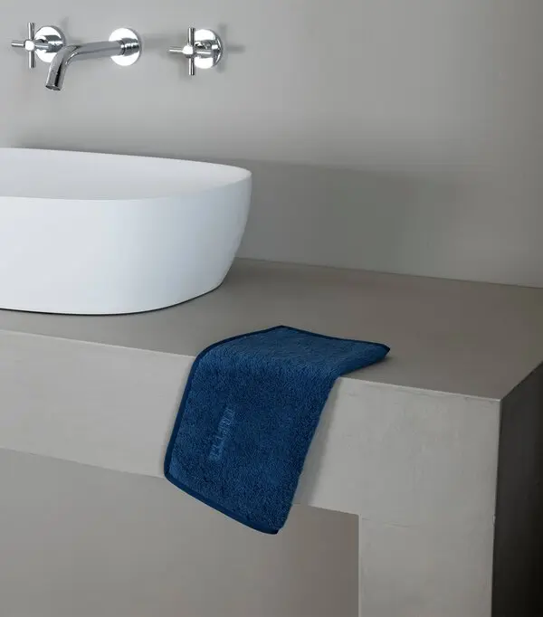 Frette Cotton Unito Wash Cloth - Blue