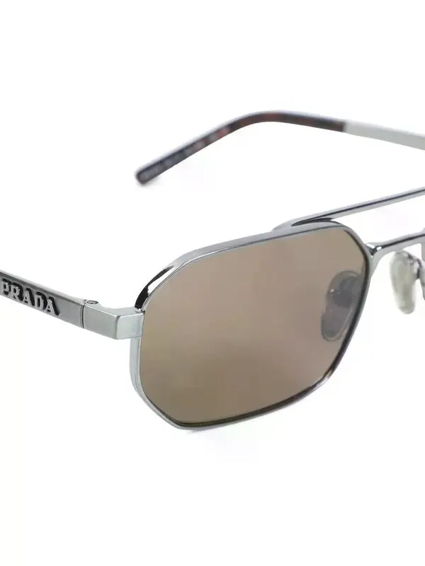 Prada Geometric Frame Sunglasses - Silver