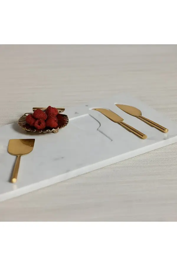 The Favorites Marble Cheese Board With Set Of 3 Utensils