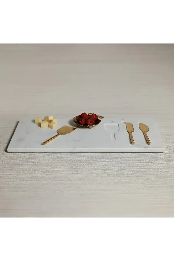 The Favorites Marble Cheese Board With Set Of 3 Utensils