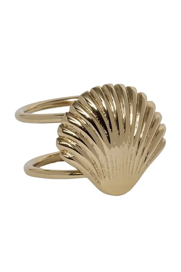THE FAVORITES Cap Ferrat Shell Napkin Ring Set - Gold