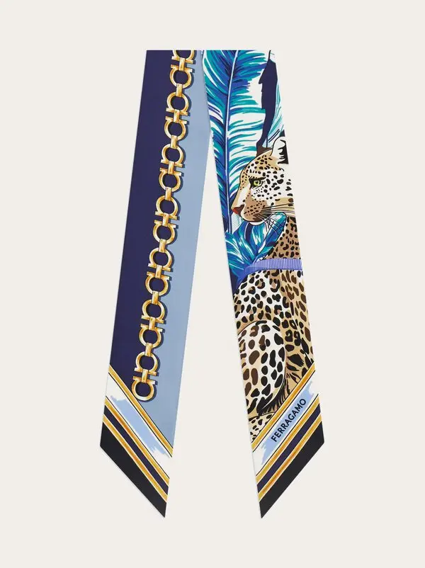 FERRAGAMO Felini Print Silk Mini Bandeau - Blue