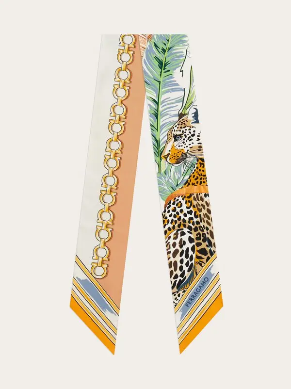 FERRAGAMO Felini Print Silk Mini Bandeau - Orange