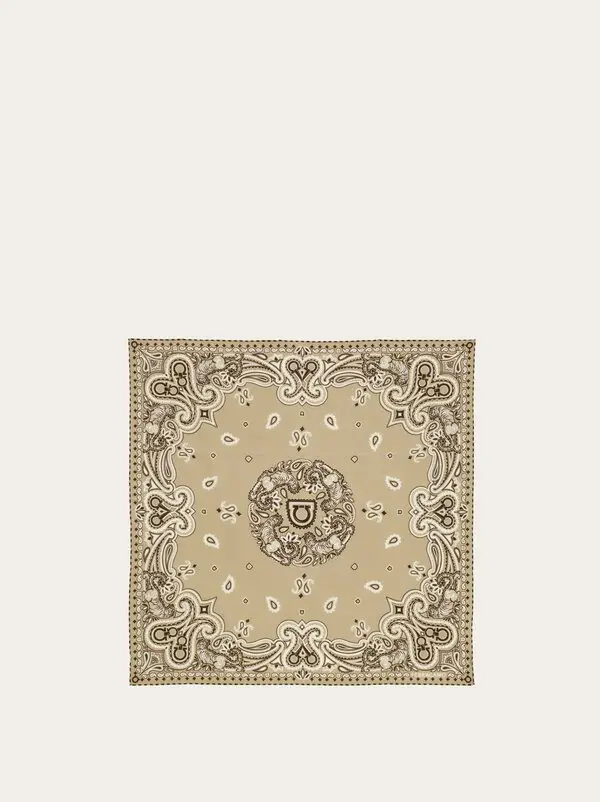 FERRAGAMO Arabesque Print Bandana - Beige