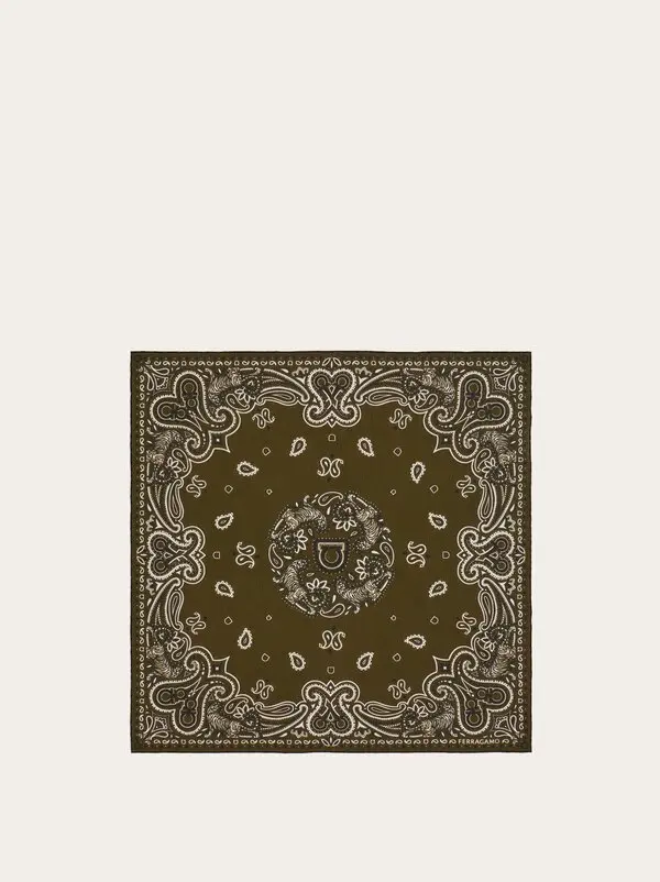 FERRAGAMO Arabesque Print Bandana - Green