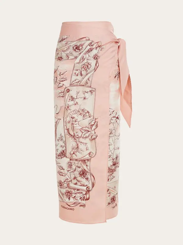 FERRAGAMO Voyage Print Silk Sarong - Pink