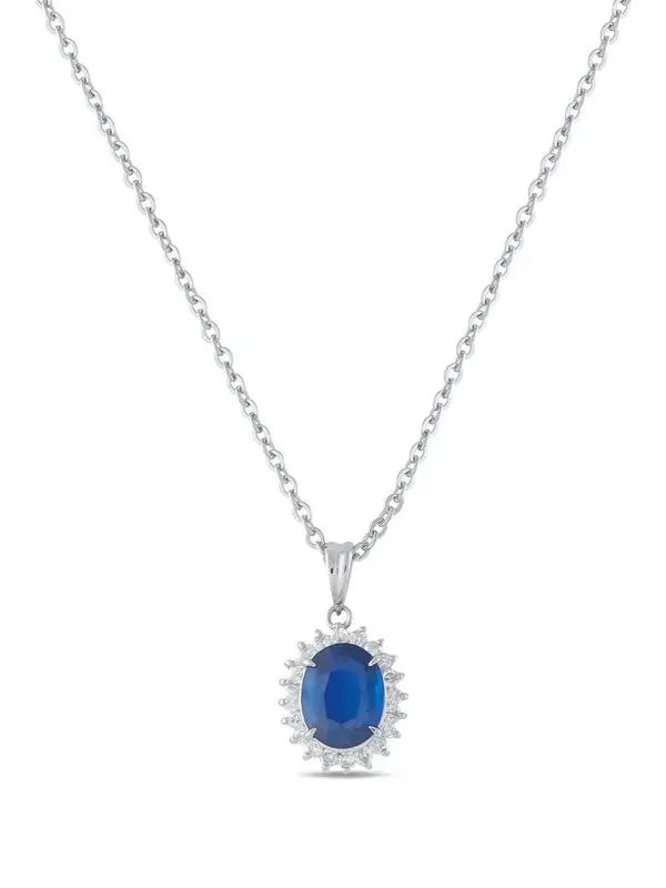 LB EXCLUSIVE Sapphire And Diamond Necklace - Silver