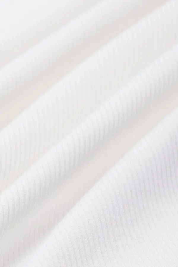 GRLFRND V-neck Slim Fit Ribbed Jersey Tee - White