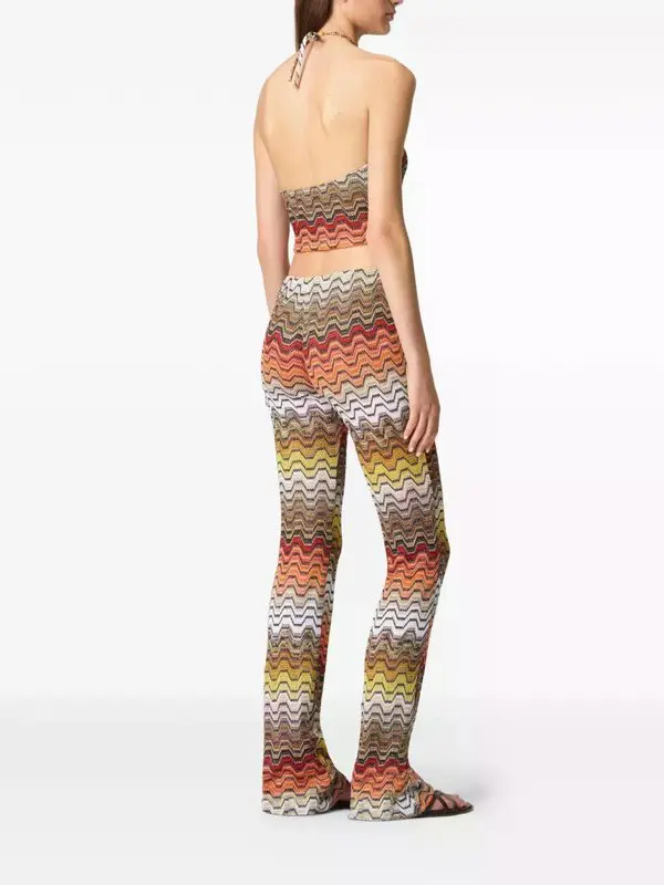 Missoni Halterneck Chevron-pattern Cropped Top
