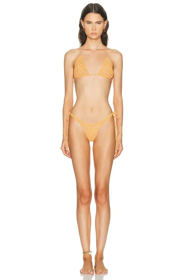 Akoia Swim Crochet Bikini Set - Papaya