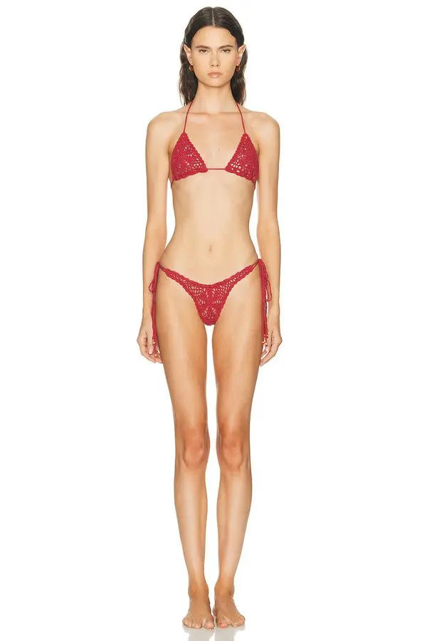 Akoia Swim Crochet Bikini Set - Ruby
