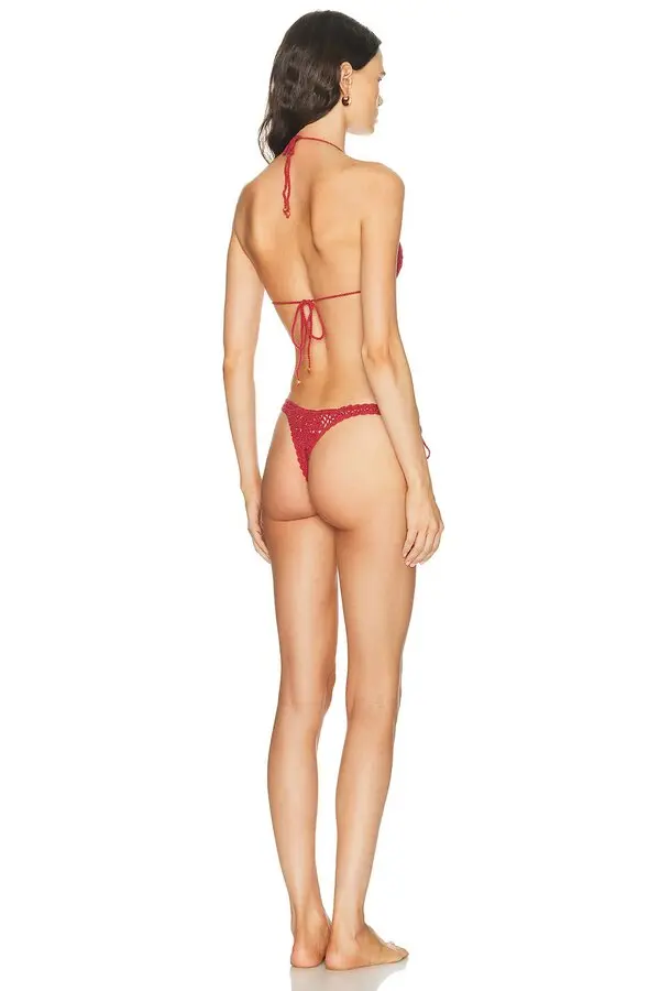 Akoia Swim Crochet Bikini Set - Ruby