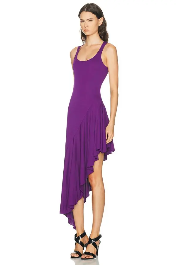 Alaïa Asymmetrical Ruffled Dress