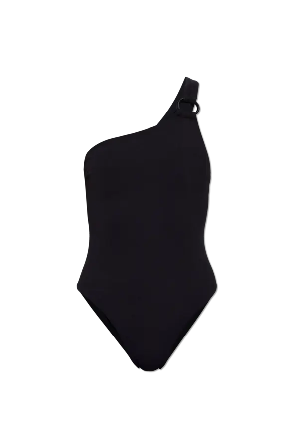 Matteau Asymmetrical One-shoulder One-piece Swimsuit With Decorative Ring Detail - Black