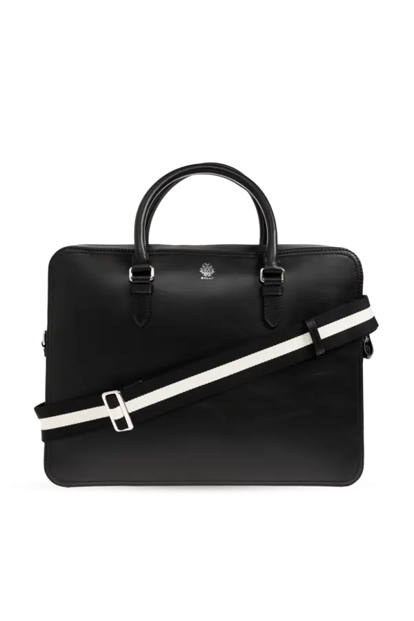 Bally Ray" Briefcase In Leather - Black