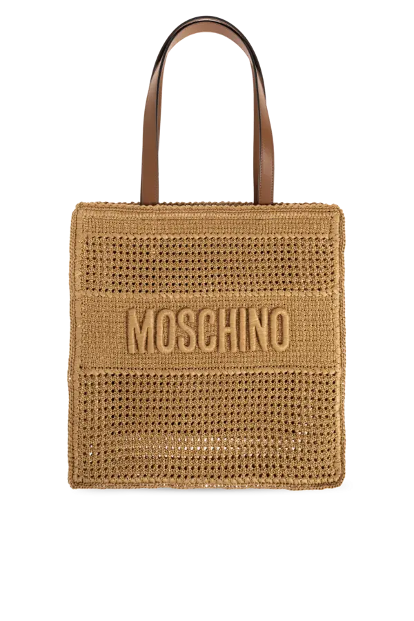 Moschino Shopper Bag With Embossed Logo - Beige