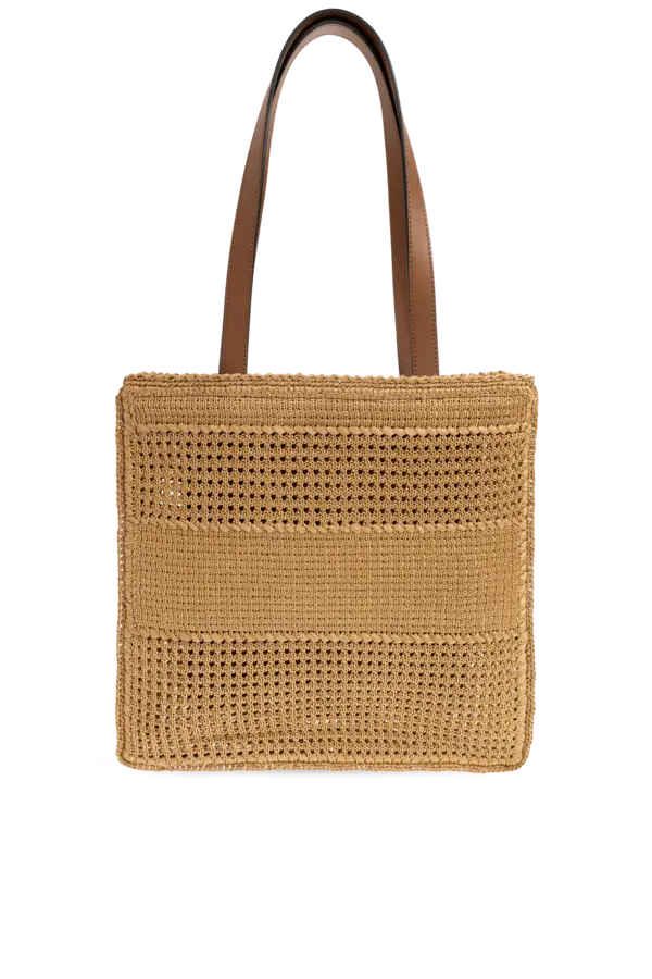Moschino Shopper Bag With Embossed Logo - Beige