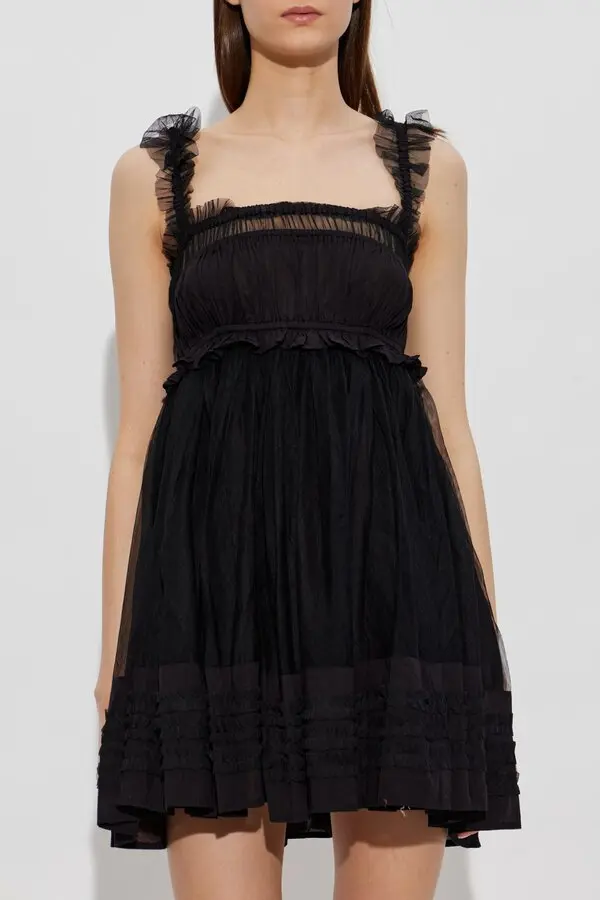 ALLSAINTS Angela Ruffled Tulle Mini Dress