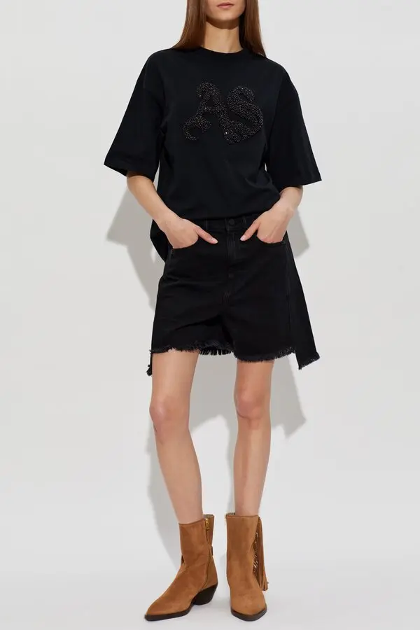 ALLSAINTS As" Crystal Appliqué Oversized T-shirt