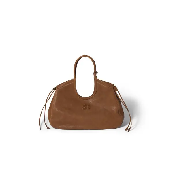 Miu Miu Ivy Nappa Leather Shopping Bag - Oak