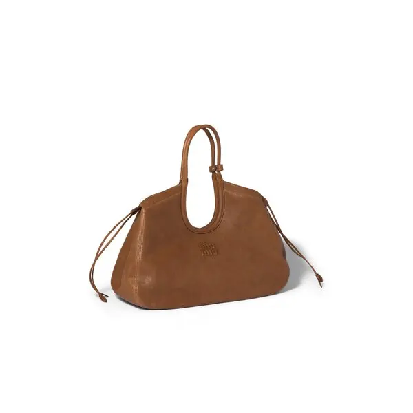 Miu Miu Ivy Nappa Leather Shopping Bag - Oak