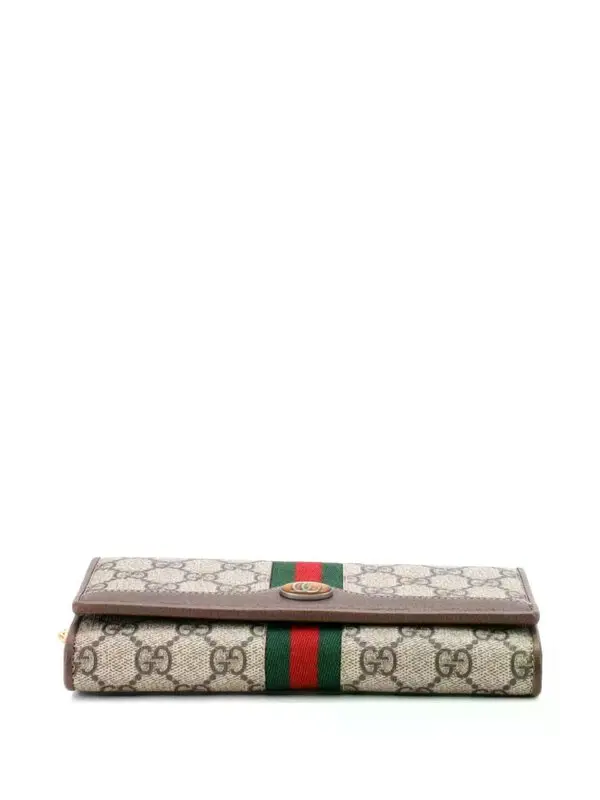 Gucci Ophidia Chain Wallet Gg Coated Canvas Crossbody Bag - Brown