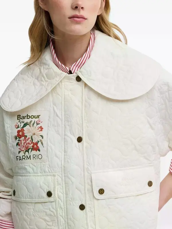 Barbour X Farm Rio Quilted Jacket With Floral Embroidery