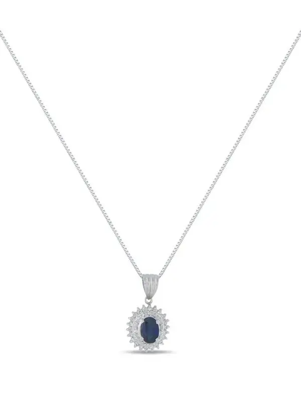 LB EXCLUSIVE Platinum Sapphire And Diamond Necklace - Silver